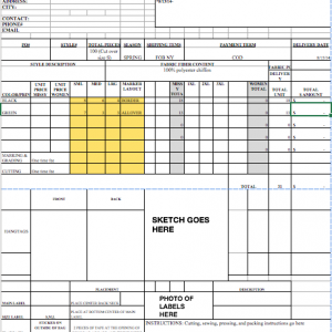 Cutting ticket + PO Contract/Terms Template - Fashion Angel Warrior